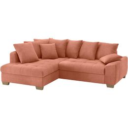 Ecksofa &raquo;Nikita II, L-Form&laquo; Wahlweise mit Bettfunktion & Bettkasten orange Novaclean Avanti (100% Polyester)