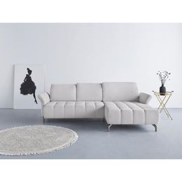 Home Affaire Ecksofa &raquo;Fresh L-Form&laquo; Federkern, wahlweise Kopfteilverstellung und motorischer Vorziehsitz silber 98% Polyester 2% Polyamid