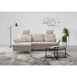 Home Affaire Ecksofa &raquo;Palm Beach L-Form&laquo; Federkern, mit Sitztiefenverstellung, wahlweise mit Bettfunktion grau 100%Polyester