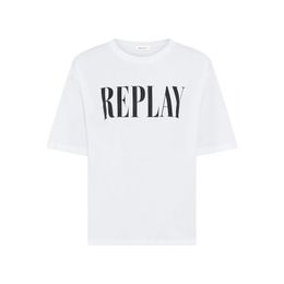 Replay Damen T-Shirt aus Baumwolle, Rundhals M