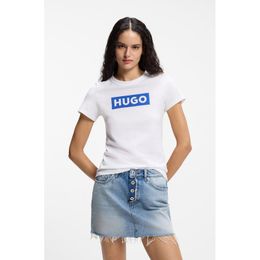 Hugo Blue Damen HUGO Blue T-Shirt &raquo;Classic Tee&laquo; mit Rundhals, Logodruck wei&szlig; XS