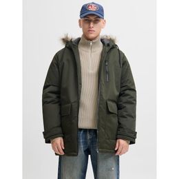Jack & Jones Jack & Jones Herren Parka &raquo;JJCHARLIE DETACHABLE FAUX FUR PARKA&laquo; mit Kapuze gr&uuml;n L