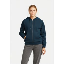 Pieces Damen Pieces Kapuzensweatshirt &raquo;PCCHILLI LS ZIP HOODIE NOOS BC&laquo;, Baumwollmischung, regular fit blau XS