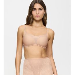 Triumph Damen B&uuml;gelloser BH &raquo;Shape Smart Ellipse&laquo; gl&auml;ttend, tieferes Dekollet&eacute;, wellenf&ouml;rmigen Jacquard-Mesh beige 2, N-Gr