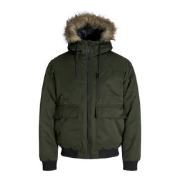 Jack & Jones Jack & Jones Herren Bomberjacke &raquo;JJCHARLIE DETACHABLE FAUX FUR BOMBER&laquo; mit Kapuze gr&uuml;n XL