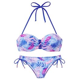 Vivance Damen B&uuml;gel-Bandeau-Bikini mit stylischem Bl&auml;tterprint 34, Cup A