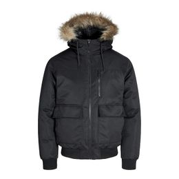 Jack & Jones Jack & Jones Herren Bomberjacke &raquo;JJCHARLIE DETACHABLE FAUX FUR BOMBER&laquo; mit Kapuze schwarz XXL