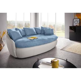 COTTA Big-Sofa &raquo;Aruba&laquo; gem&uuml;tliches Megasofa in XXL in organischer Form mit vielen Kissen blau Luxus-Microfaser (100% Polyester); Microfaser-