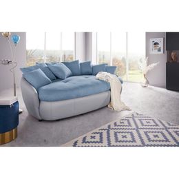 COTTA Big-Sofa &raquo;Aruba&laquo; gem&uuml;tliches Megasofa in XXL in organischer Form mit vielen Kissen blau Luxus-Microfaser (100% Polyester); Microfaser-