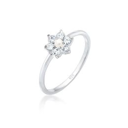 Elli Premium Damen Verlobungsring &raquo;Blume mit Kristallen von Swarovski 925 Sterling Silber&laquo; silber
