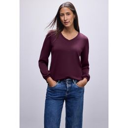 Street One Damen Street One Sweatshirt, mit V-Ausschnitt 38