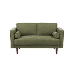 Beliani 2-Sitzer Sofa NURMO in Gr&uuml;n/Braun - (W) 140 x (H) 78 x (L) 74 cm | Gr.: onesize