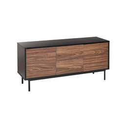 Beliani Sideboard OKLAND in Braun/Schwarz - (W) 120 x (H) 55 x (L) 38 cm | Gr.: onesize