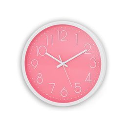 Intirilife Wanduhr mit D30,5 cm in Wei&szlig;-Pink | Gr.: onesize