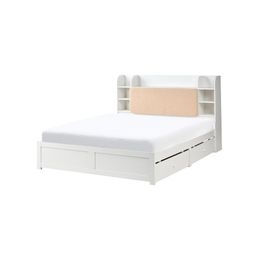 Beliani Doppelbett BIZOU in Wei&szlig;/Beige - (W) 168 x (H) 110 x (L) 227 cm | Gr.: onesize