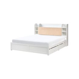 Beliani Doppelbett BIZOU in Wei&szlig;/Beige - (W) 188 x (H) 110 x (L) 227 cm | Gr.: onesize