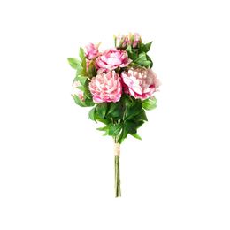 Beliani K&uuml;nstlicher Blumenstrau&szlig; COLARES in Rosa/Gr&uuml;n - (W) 40 x (H) 62 x (L) 40 cm | Gr.: onesize