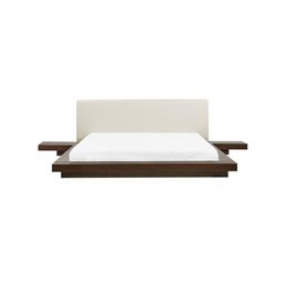 Beliani Doppelbett ZEN in Braun/Wei&szlig; - (W) 328 x (H) 86 x (L) 229 cm | Gr.: onesize