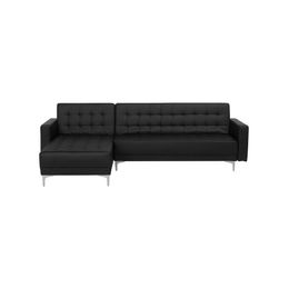 Beliani Ecksofa ABERDEEN in Schwarz/Silber - (W) 267 x (H) 83 x (L) 168 cm | Gr.: onesize