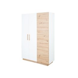 Roba Kleiderschrank Lion 3-t&uuml;rig wei&szlig;/Artisan Eiche mit Griffen aus massiver Eiche | Gr.: onesize