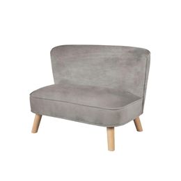 Roba Lil Sofa' Kindercouch, bequem, Holzf&uuml;&szlig;e & Samtstoff grau | Gr.: onesize