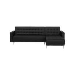 Beliani Ecksofa ABERDEEN in Schwarz/Silber - (W) 267 x (H) 83 x (L) 168 cm | Gr.: onesize