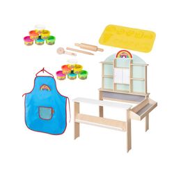 Roba Play-Doh Kaufladen FSC-Holz Spielset mit 12 Knetdosen & Zubeh&ouml;r | Gr.: onesize