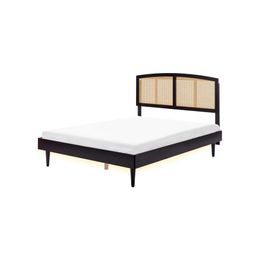 Beliani Doppelbett VARZY in Schwarz/Braun - (W) 165 x (H) 149 x (L) 204 cm | Gr.: onesize