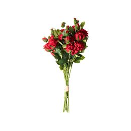 Beliani K&uuml;nstlicher Blumenstrau&szlig; BOIRO in Rot/Gr&uuml;n - (W) 40 x (H) 65 x (L) 40 cm | Gr.: onesize