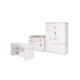 Roba Babyzimmer Set Moritz 3-tlg. Wei&szlig; mit Bett, Wickelkommode & Schrank | Gr.: onesize