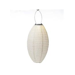 MARELIDA LED Solar Lampion oval mit Blumenmuster H: 38cm in wei&szlig; | Gr.: onesize