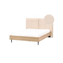 Beliani Doppelbett IZERNORE in Beige/Schwarz/Braun - (W) 167 x (H) 112 x (L) 215 cm | Gr.: onesize