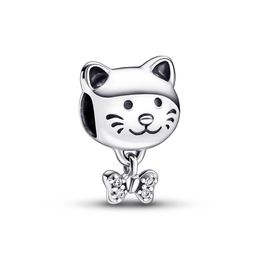 Pandora Silber Charm Haustier Katze mit Schleife | Gr.: onesize