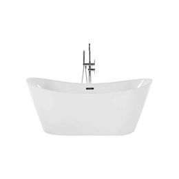 Beliani Freistehende Badewannen ANTIGUA in Wei&szlig;/Silber - (W) 76 x (H) 72 x (L) 160 cm | Gr.: onesize
