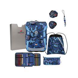 DerDieDas Schulranzen Set 5-tlg. ErgoFlex Easy Dark Dragon in blau | Gr.: onesize