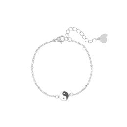 Hey Happiness Armkette Yin Yang Edelstahl in Silber - (L) 15,5-19,5 cm | Gr.: onesize