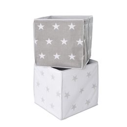 Roba Aufbewahrungsbox 'Little Stars' - Canvas-Box f&uuml;r Spielzeug - Grau / Wei&szlig; | Gr.: onesize