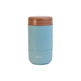 Intirilife Lunch Box M&uuml;sli Thermo Becher mit Deckel Schlaufe L&ouml;ffel 270/370 ml in Blau | Gr.: onesize