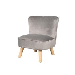 Roba Kindersessel 'Lil Sofa' mit Holzf&uuml;&szlig;en, Samtstoff Grau | Gr.: onesize