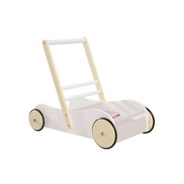 Roba Lauflernwagen 'Scarlett' - Kinderwagen f&uuml;r Puppen - mit rosa Textilien - Wei&szlig; | Gr.: onesize