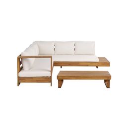 Beliani 3-tlg Lounge Set MARETTIMO in Braun/Wei&szlig; | Gr.: onesize
