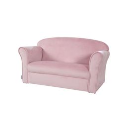 Roba Lil Sofa' Kindercouch mit Armlehnen, Samtstoff Rosa | Gr.: onesize