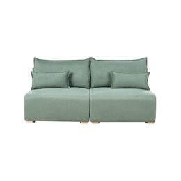 Beliani Modulsofa NERBO in Gr&uuml;n/Braun - (W) 200 x (H) 97 x (L) 106 cm | Gr.: onesize