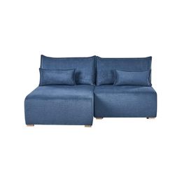 Beliani Modulsofa NERBO in Blau/Braun - (W) 200 x (H) 97 x (L) 154 cm | Gr.: onesize