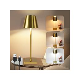 ZMH LED Tischleuchte in gold USB Akku Touch Dimmbar Kabellose Nachtlampe | Gr.: onesize