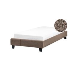 Beliani Einzelbett ROANNE in Beige/Braun - (W) 100 x (H) 29 x (L) 213 cm | Gr.: onesize