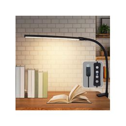 ZMH Tischleuchte LED in schwarz Flexibel Klemmleuchte 3000-6500K dimmbar 5W | Gr.: onesize