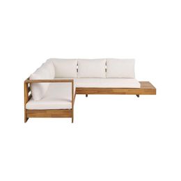 Beliani 2-tlg Lounge Set MARETTIMO in Braun/Wei&szlig; | Gr.: onesize