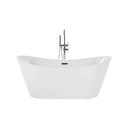 Beliani Freistehende Badewannen ANTIGUA in Wei&szlig;/Silber - (W) 78 x (H) 72 x (L) 180 cm | Gr.: onesize