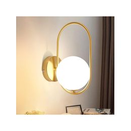 ZMH Wandleuchte in gold 1-flammige G9 Glas und Metall modern Wandlampe | Gr.: onesize